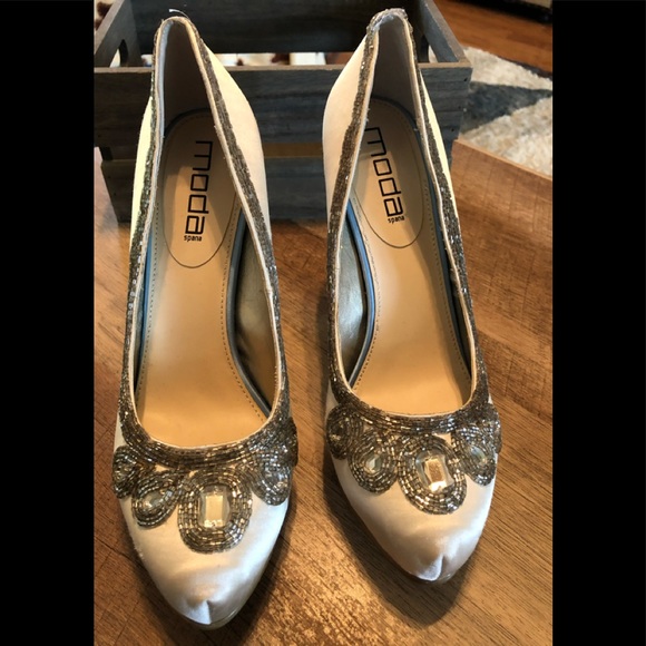 Moda Spana | Shoes | Mods Spana Bejeweled Stiletto Platform Heels ...